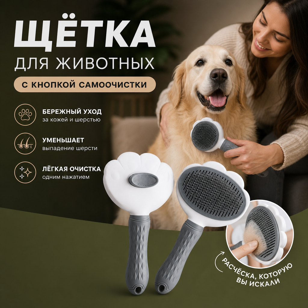 Фурминатор для вычесывания подшерстка кошек и собак, профессиональный уход, удаление подшерстка