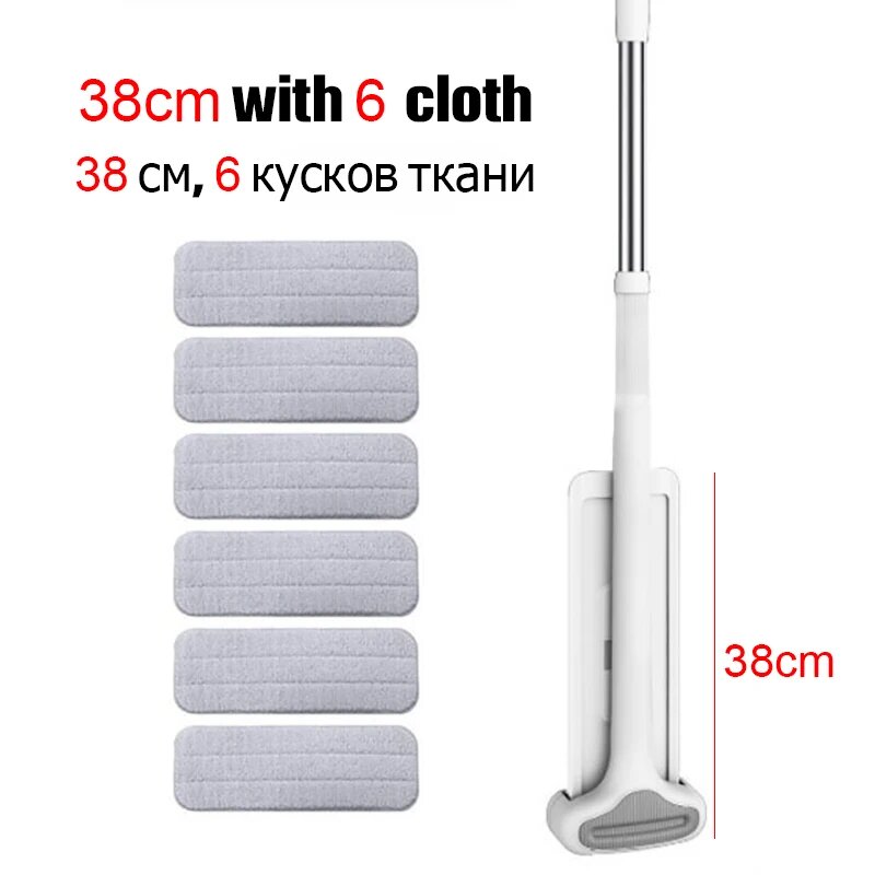 Самоочищающаяся швабра из микрофибры 38cm-6 cloth