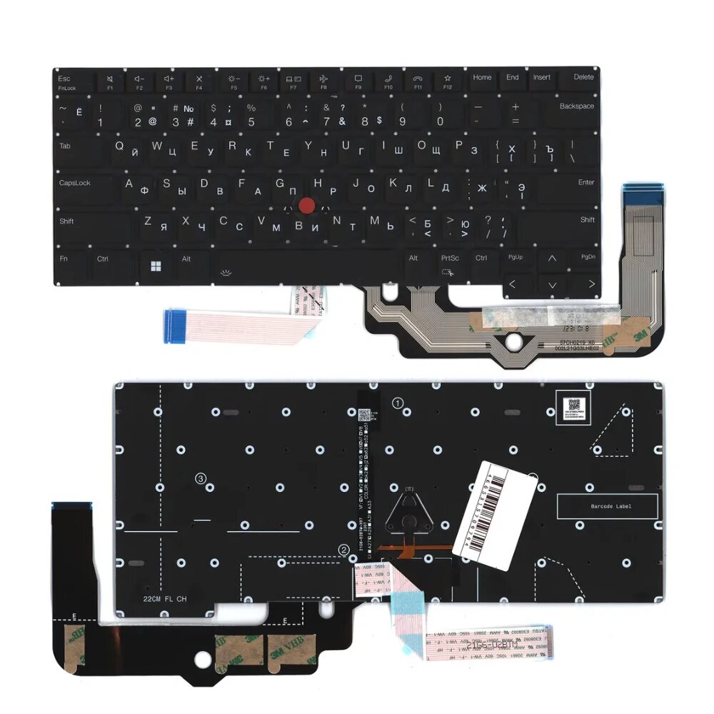 Клавиатура Lenovo ThinkPad T14s Gen3 черная Ru Point Backlit