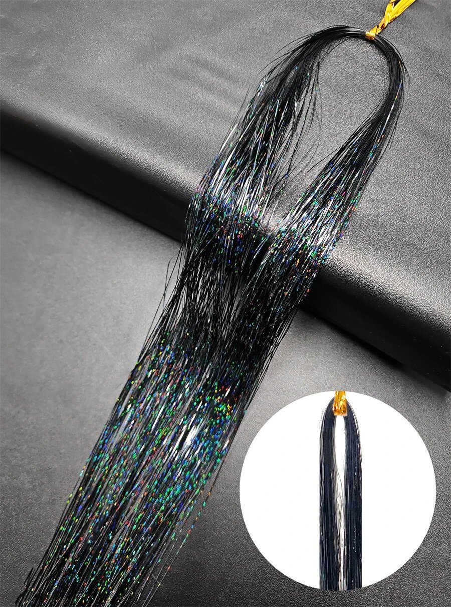Блестящие нити для волос Gold Silk, 200 шт Black