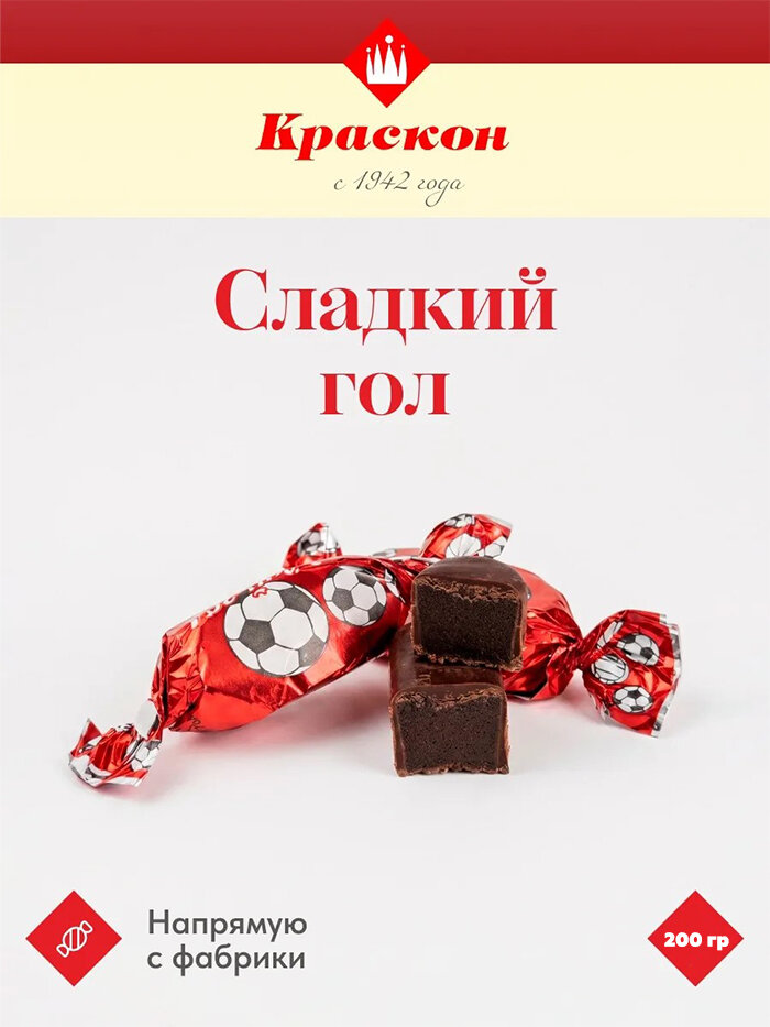 Конфеты Шоколадные Сладкий Гол со Вкусом Шоколадного Брауни 200гр