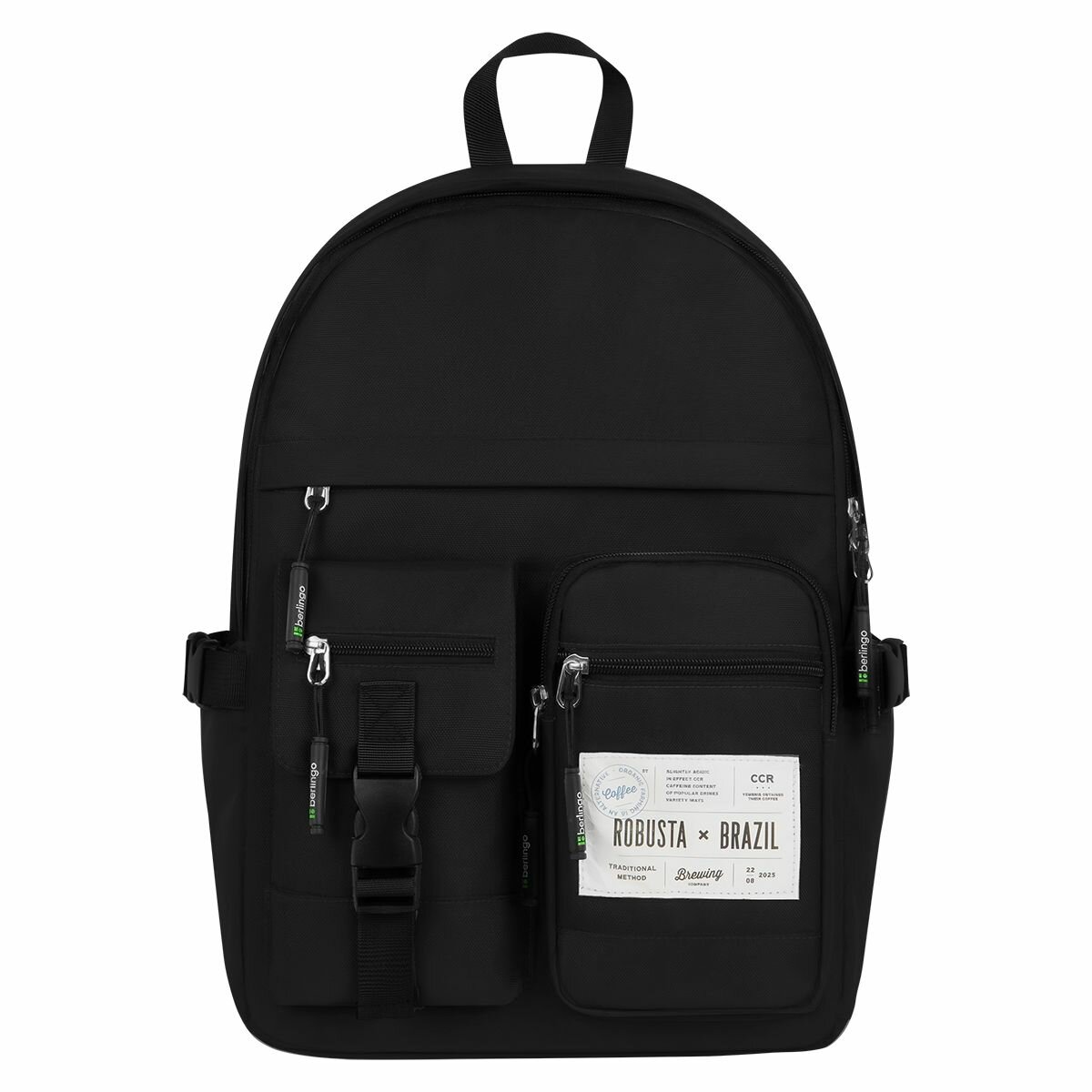 Рюкзак школьный Berlingo Tasty "Black robusta", 40x28x17см, 1 отделение, 8 карманов, уплотненная спинка (RU25157)