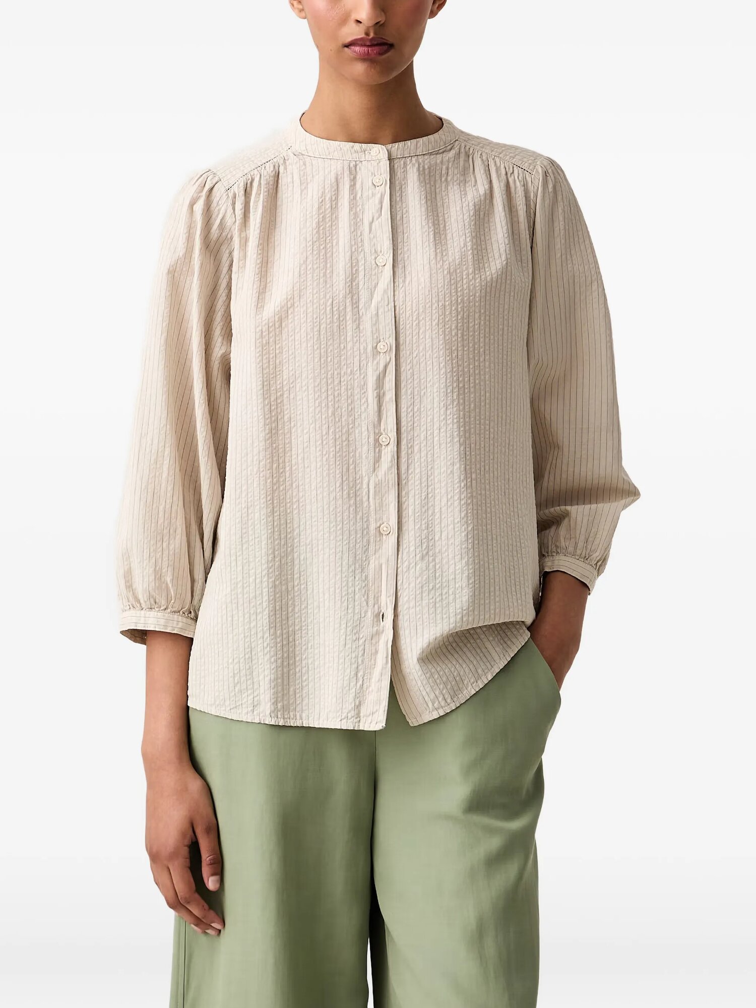 Блуза Striped seersucker blouse
