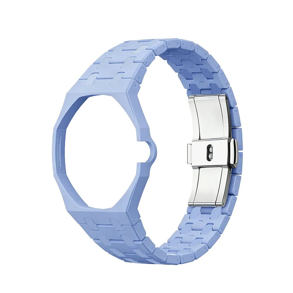 Биокерамический ремешок с чехол для AP x Swatch Bioceramic Royal Pop, роскошный комплект модов AP Royal Oaks для Royal Pop, Голубой