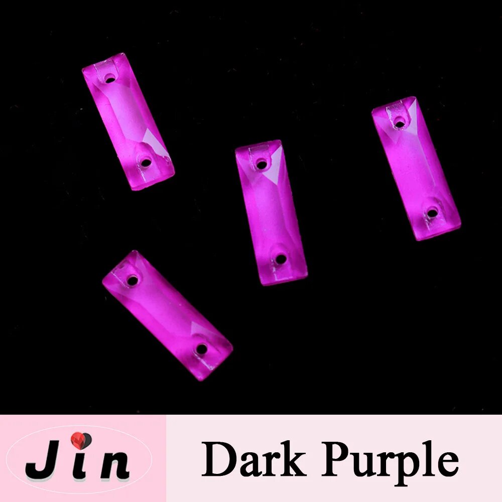 Стекло JIN неоновые фиолетовые стразы для рукоделия 5x15mm 24pcs, Фиолетовый, Dark Purple