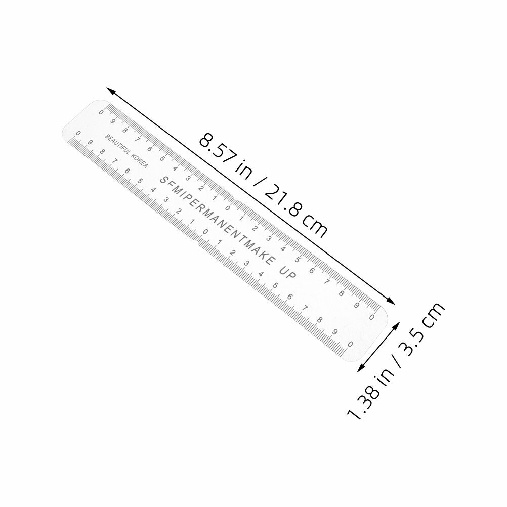 Инструмент для бровей с прозрачной линейкой 21.80x3.50x0.10cm гибкий для точного нанесения татуажа