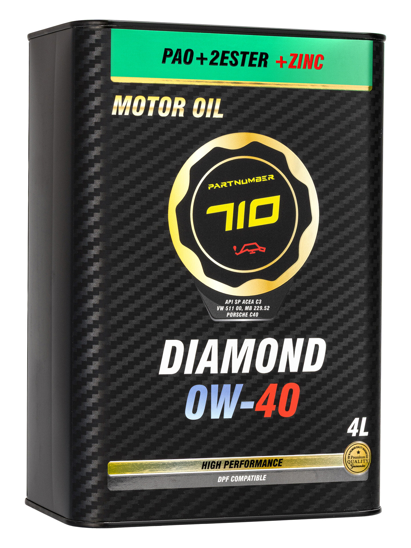 PARTNUMBER 710 DIAMOND 0W-40 Масло моторное, Синтетическое, 4 л