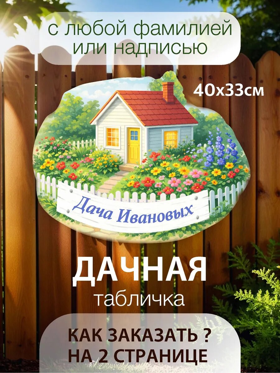 Табличка для дачи именная красивая