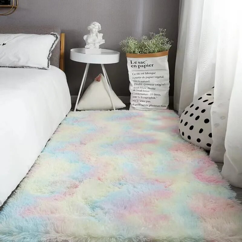 Плюшевый ковер в спальню 60x160 см, цвет 06 colorful