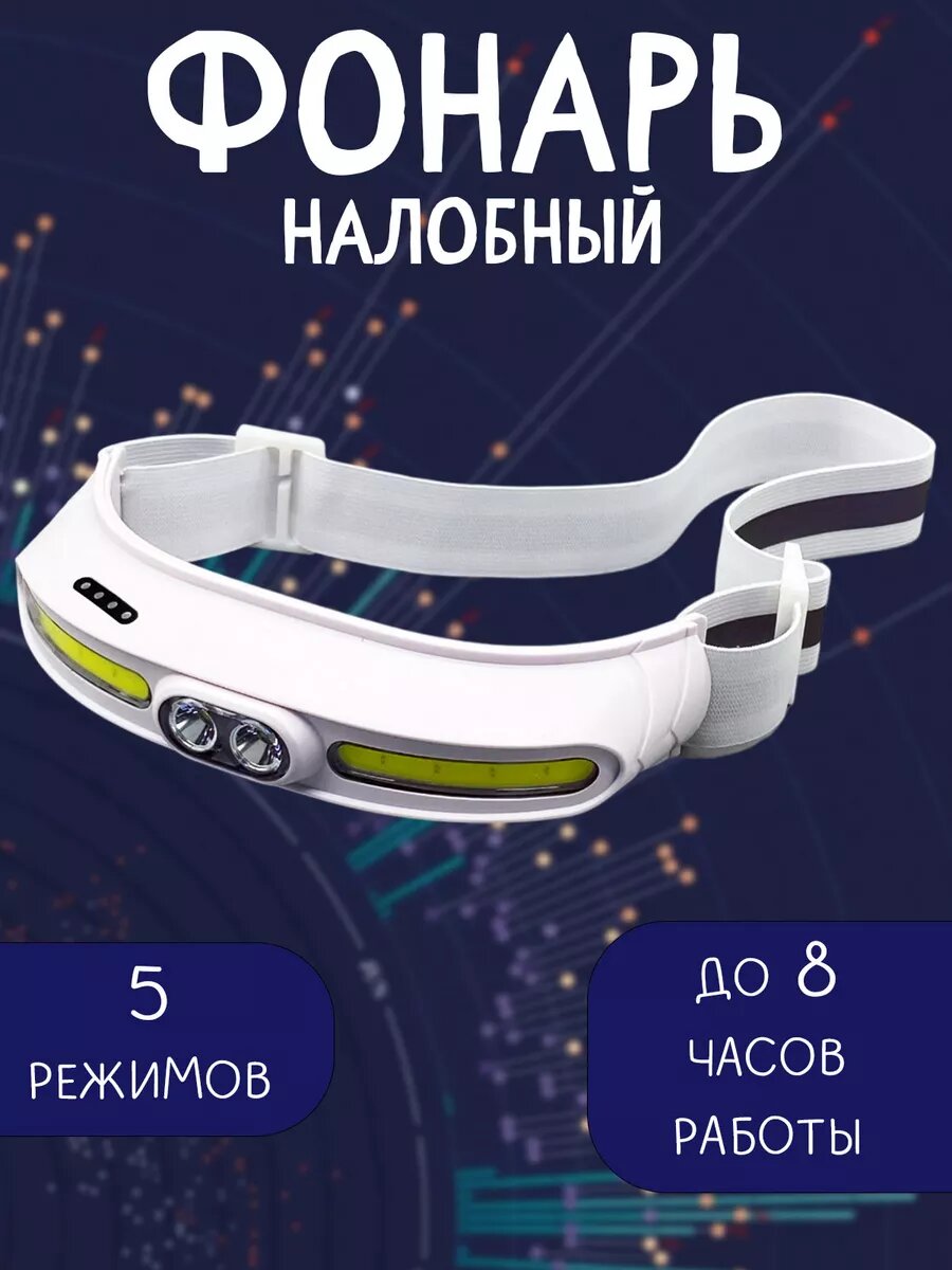 Фонарь налобный аккумуляторный светодиодный LED мощный