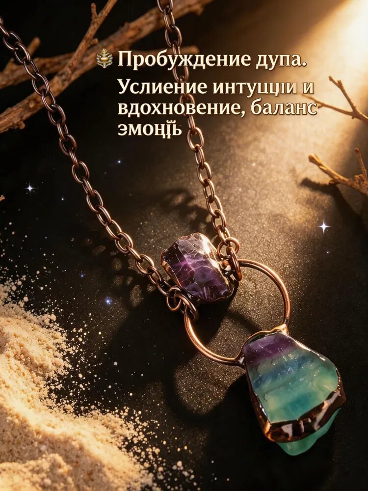 Талисман Оберег/Кольцо-амулет из пяти натуральных кристаллов для пяти стихий, регулируемое кольцо для ведьм