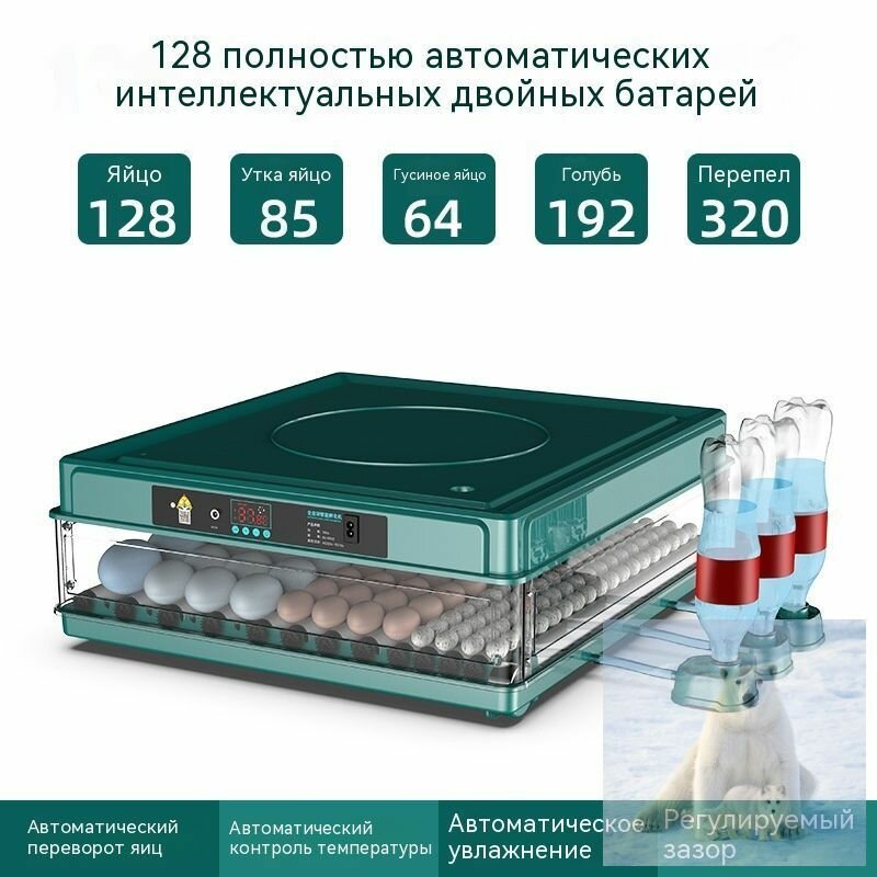 Автоматический инкубатор для яиц, 220 В, 50 Вт, двустороннее питание, с аккумулятором