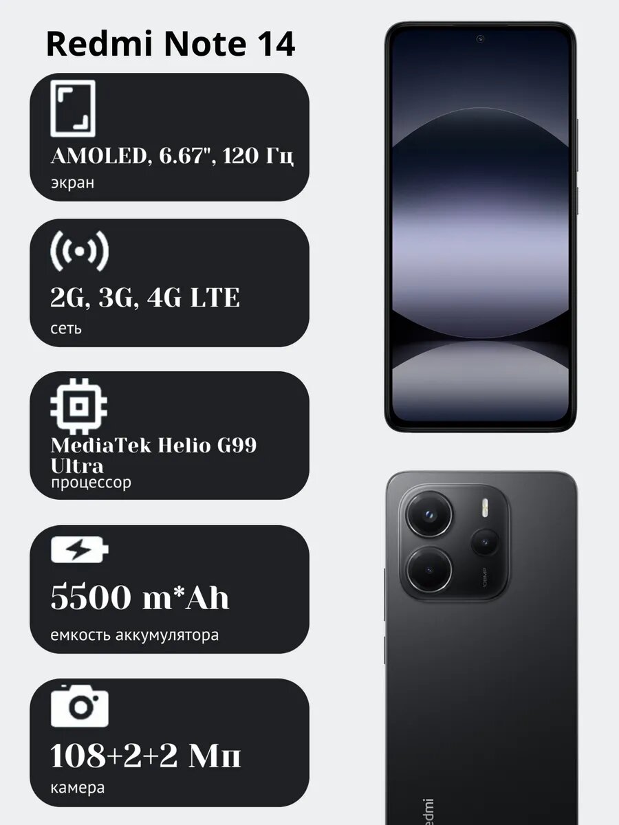 Redmi Note 14 8/256Gb Ростест