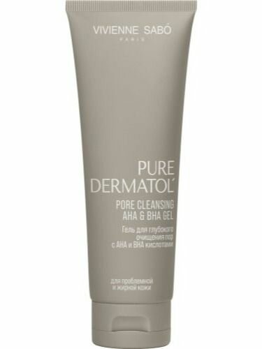 Vivienne Sabo Pure Dermatol 16+ Гель для глубокого очищения пор с АНА и ВНА кислотами для жирной и проблемной кожи лица / Pore cleansing AHA & BHA gel / Gel Nettoyant Purifiant de Pores