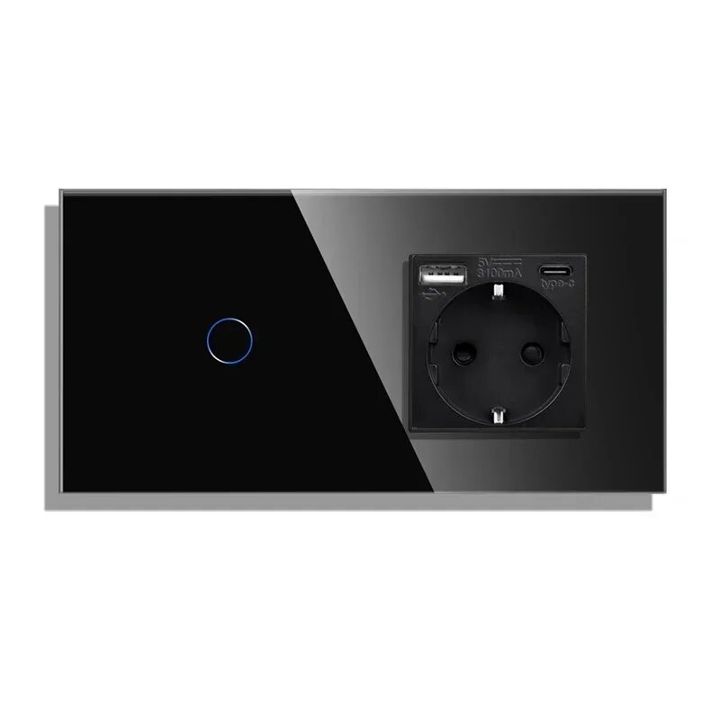 Умные розетки Bingoelec M с сенсорным выключателем 1gang and USB Socket