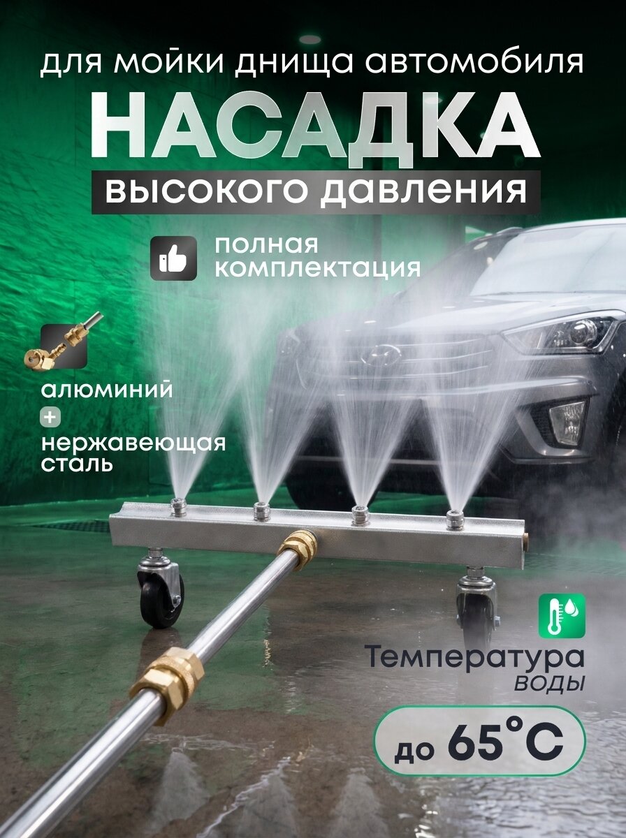 Насадка Svendsen, для мойки днища авто, алюминий, сталь, 360 градусов