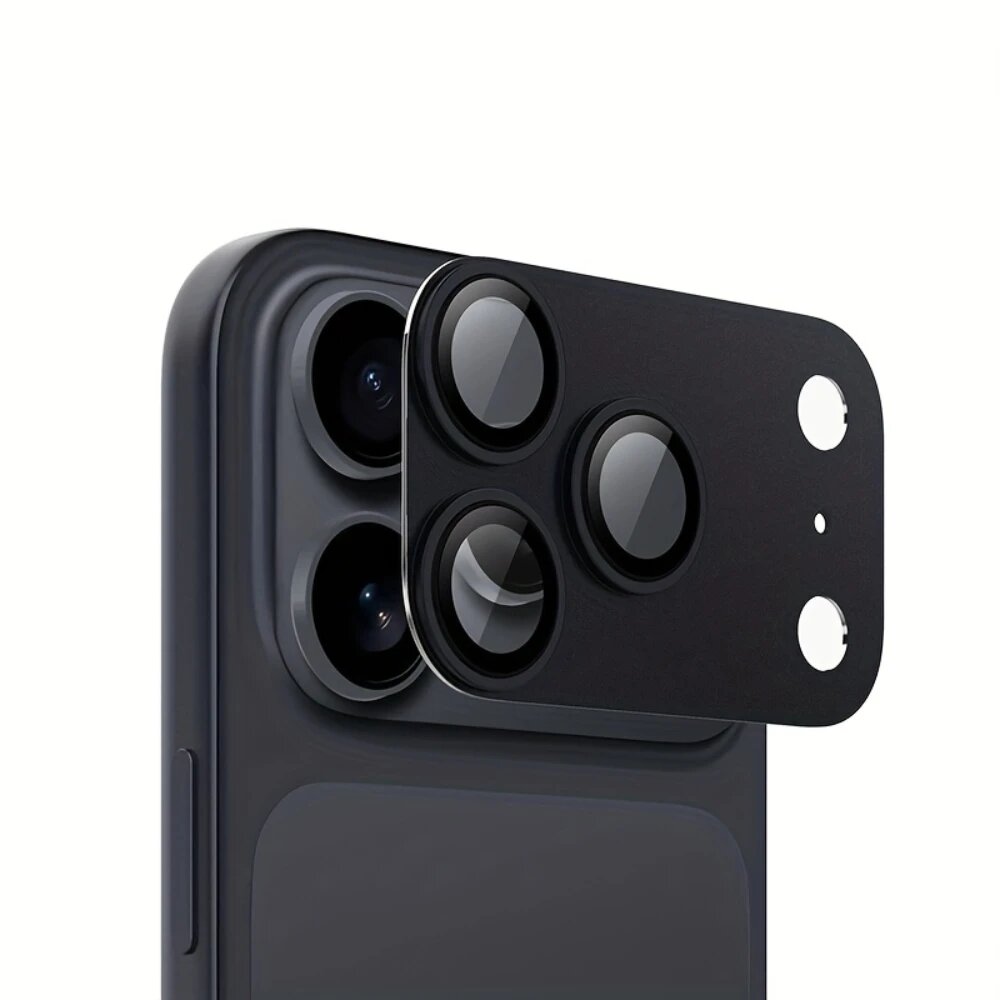Защитный Чехол NNBILI Из Металла И Стекла Для Объектива Камеры, iPhone 17 Pro, Черный, Black
