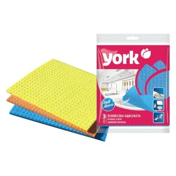 Салфетка губчатая YORK 3шт. (15,5,5 см)
