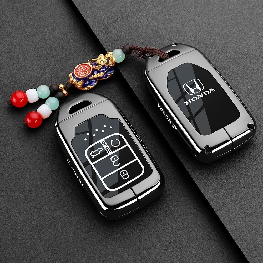 Ключевой чехол Honda CR-V C-стиль, темно-серый цинковый сплав с термохромным подвесом, 1 шт