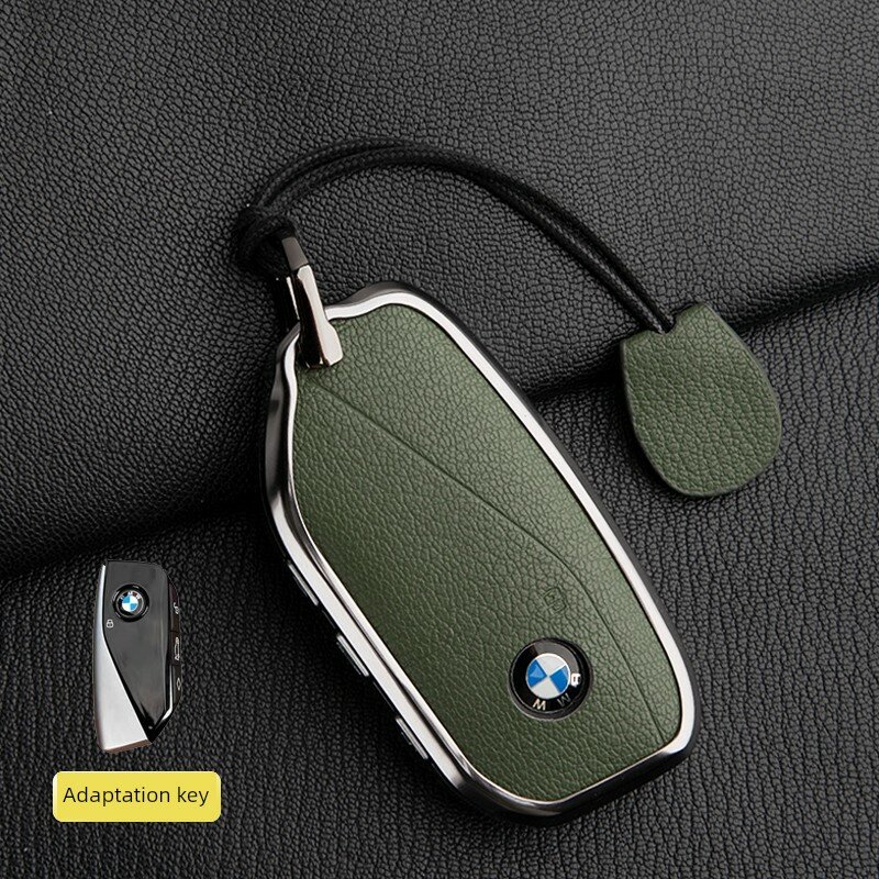 Оливково-зеленый брелок BMW M Logo для 2025 BMW X3/X5/X1/X6/X7, французская козья кожа с вырезным логотипом и ручным
