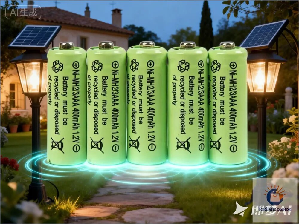 Аккумулятор 2/3 AAA NI-MH 1.2v 400mah 28x10мм 5 шт, не батарейка типа ААА