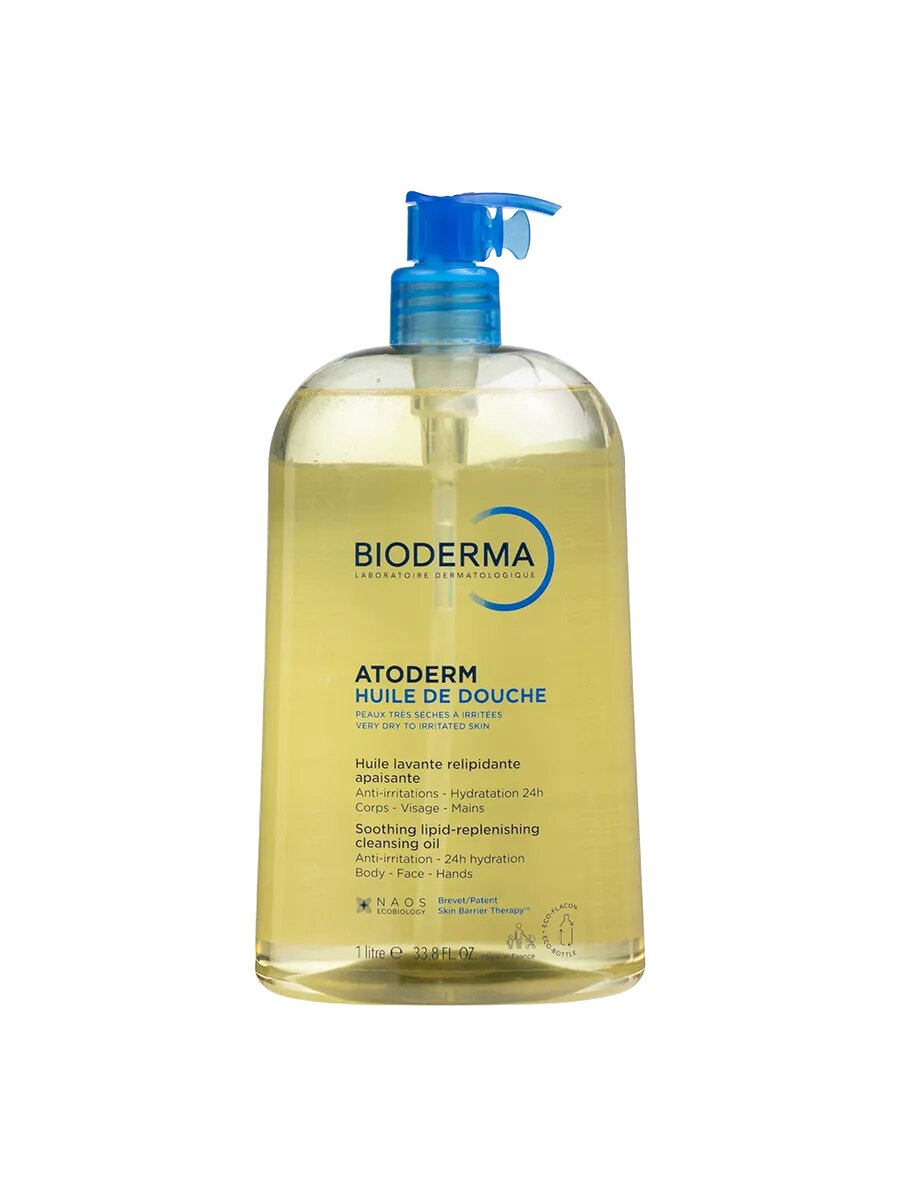 Bioderma Atoderm Ультрапитательное восстанавливающее масло для душа для сухой чувствительной и атопичной кожи 1000 мл 1 шт
