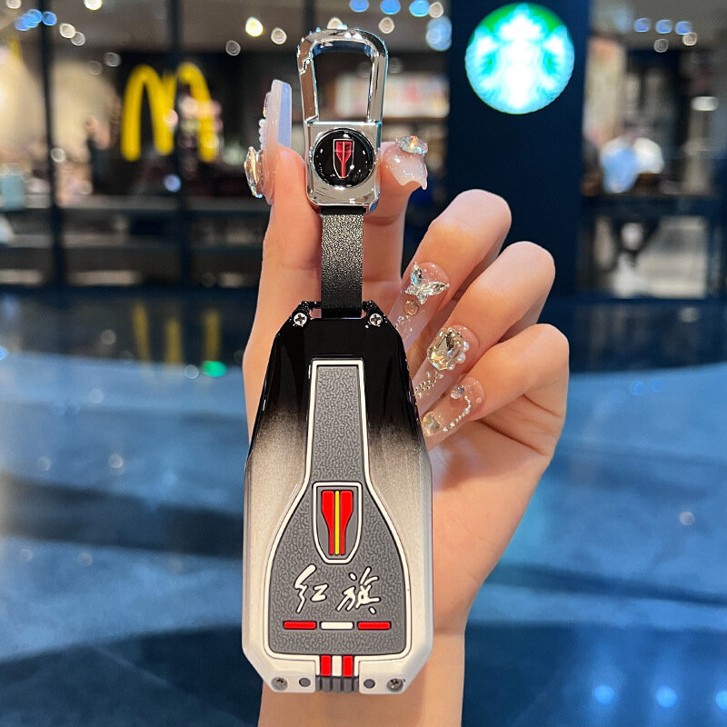 Ключевая цепочка для автомобилей Hongqi HS5 HS3 HS6 HS7 H9 H5 EQM5 2024 года с 4-кнопочным пультом, черный белый серый