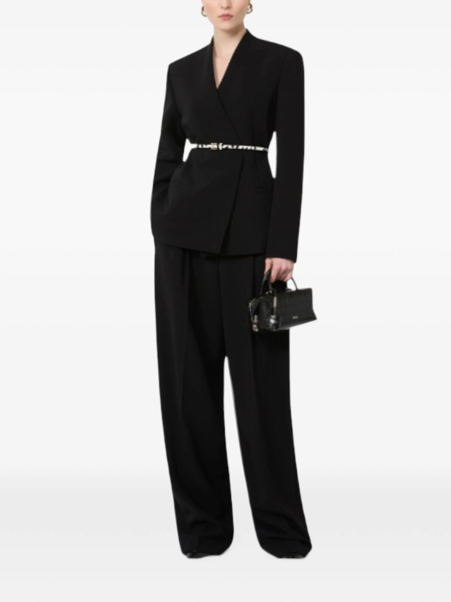 Куртка Max Mara Belted double-breasted jacket, размер 44, black — фото 1