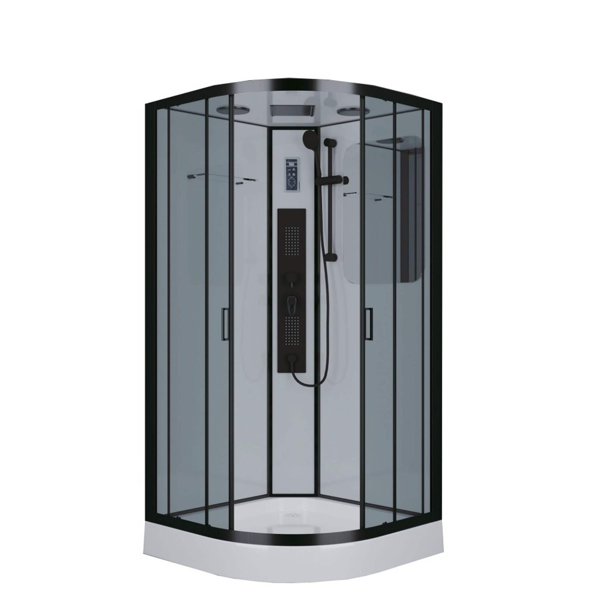 Душевая кабина Niagara Premium NG-6901-01G BLACK (90х90х210) низкий поддон(16 см), черный, стекло тонированное,4 места