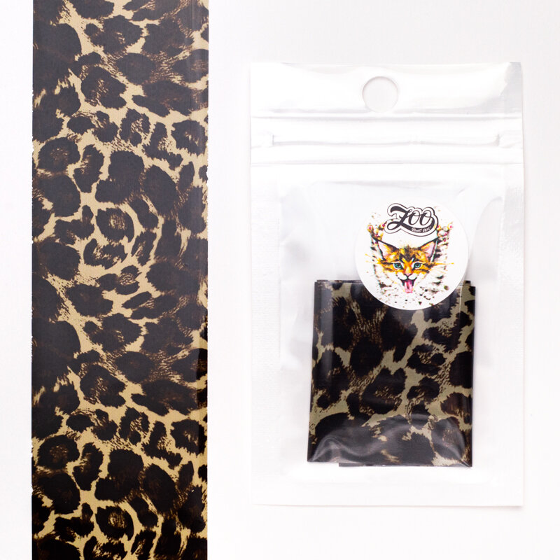Фольга переводная Леопард №1597 Zoo Nail Art, 4×50 см
