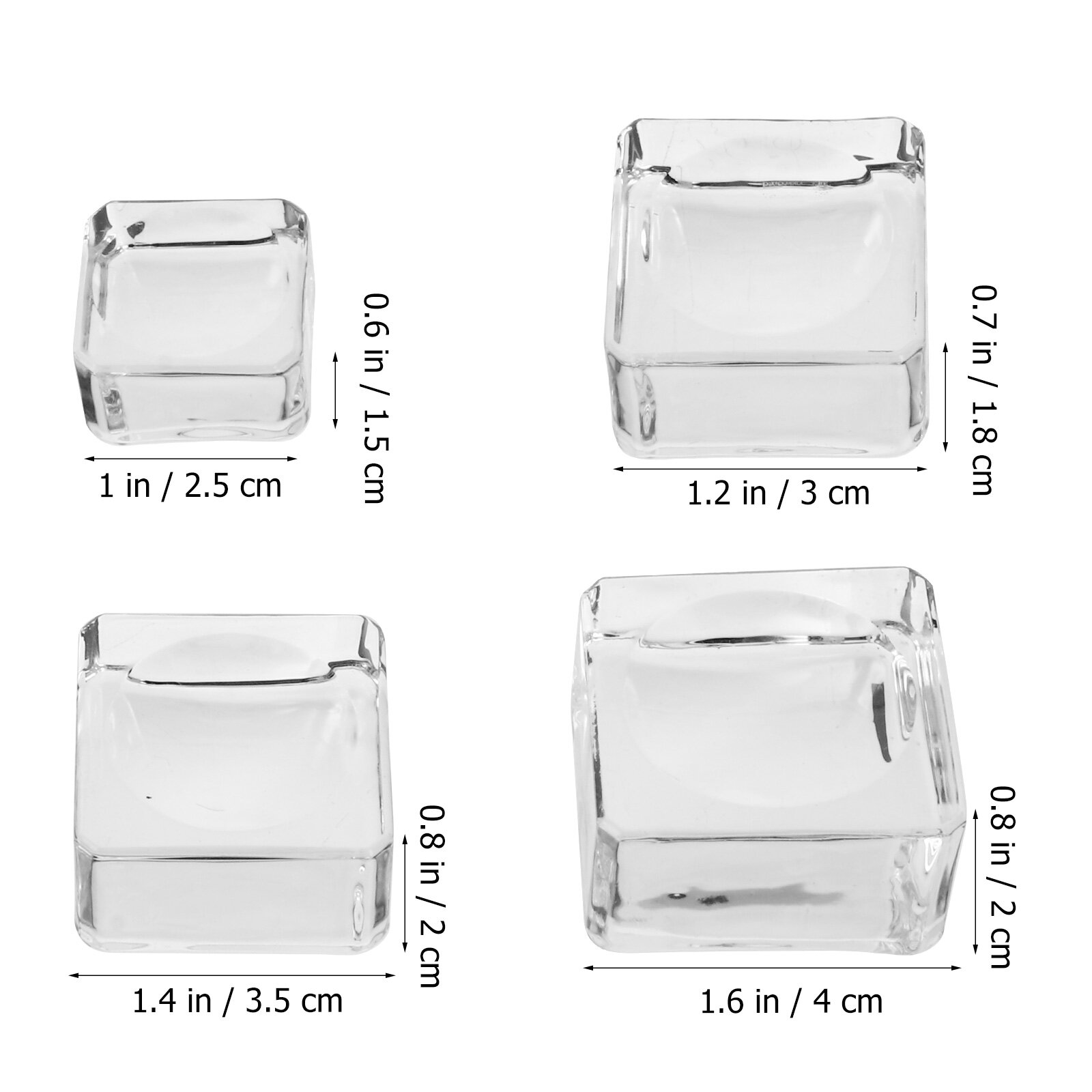 Стойка Для Накладных Ресниц Из Стекла 4 Пcs Прозрачная 4.00X4.00X2.00Cm