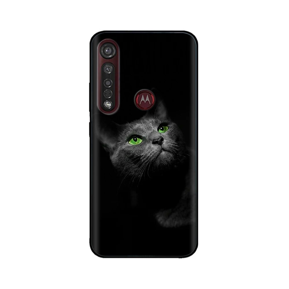 Силиконовый мягкий чехол для Motorola Moto G8 Plus, чехол из ТПУ для Черный, 01207, for MOTO G8 Plus