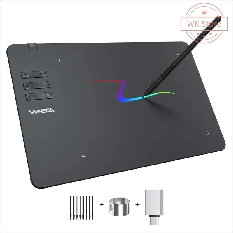 Графический планшет 8192 уровня графический планшет для рисования 170*107mm доска для рисования с перчатка для компьютера , пк , телефона, ноутбука, Поддержка Android Mac Windows, формат A4, черный, белый