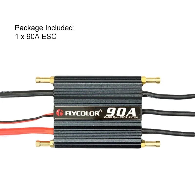 Flycolor 90A бесщеточный ESC 2-6S водонепроницаемый с BEC для радиоуправляемых электрических бензиновых реактивных катеров
