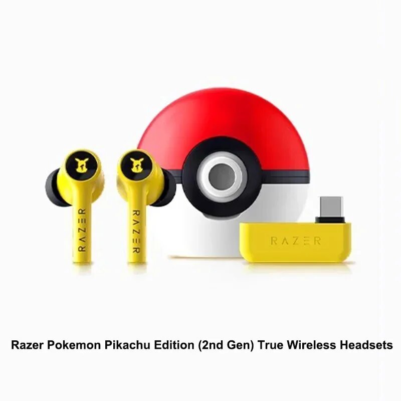Беспроводные наушники Razer Pokemon Pikachu Edition HyperSpeed True, многоплатформенные Bluetooth5.2, гарнитуры с активным шумоподавлением