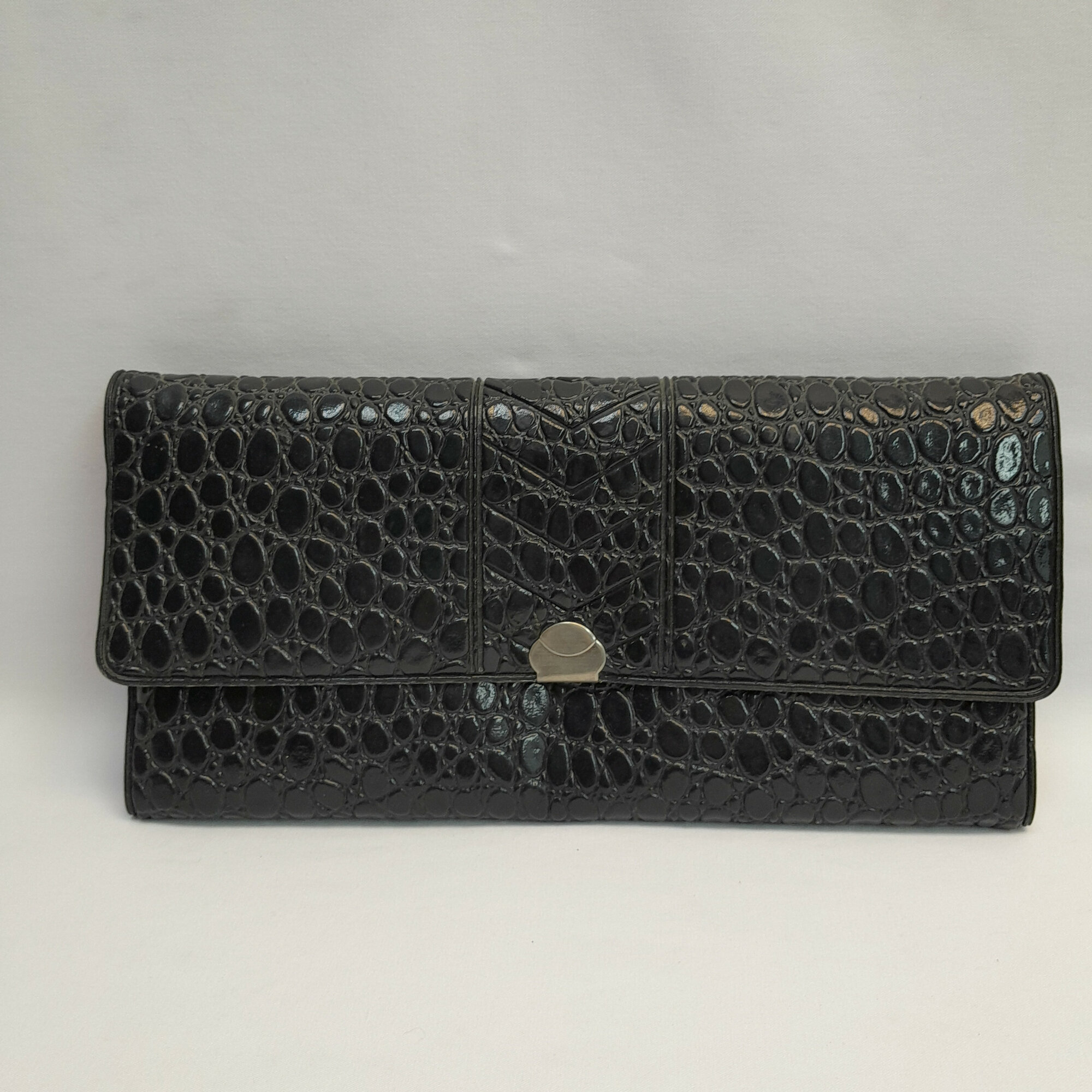 Винтажный женский клатч 30х15 см фактура под рептилию, СССР.