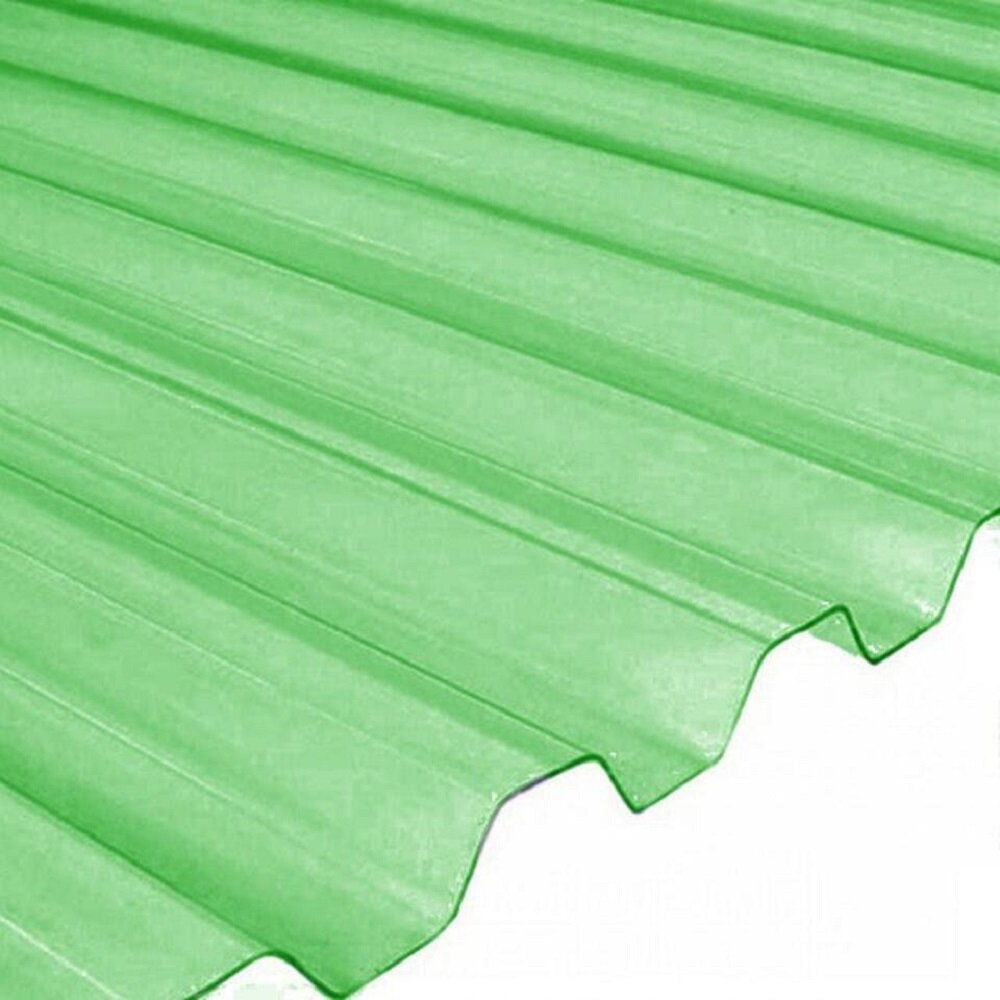Санекс поликарбонат профилированный 0,8мм 1150х2000мм зеленый прозрачный шифер