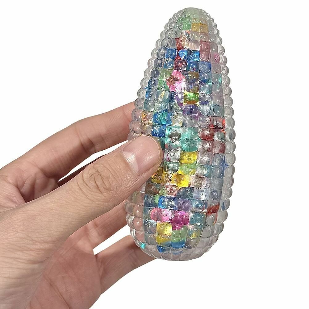 Игрушка-антистресс в виде кукурузного початка из стеклянного кристалла.