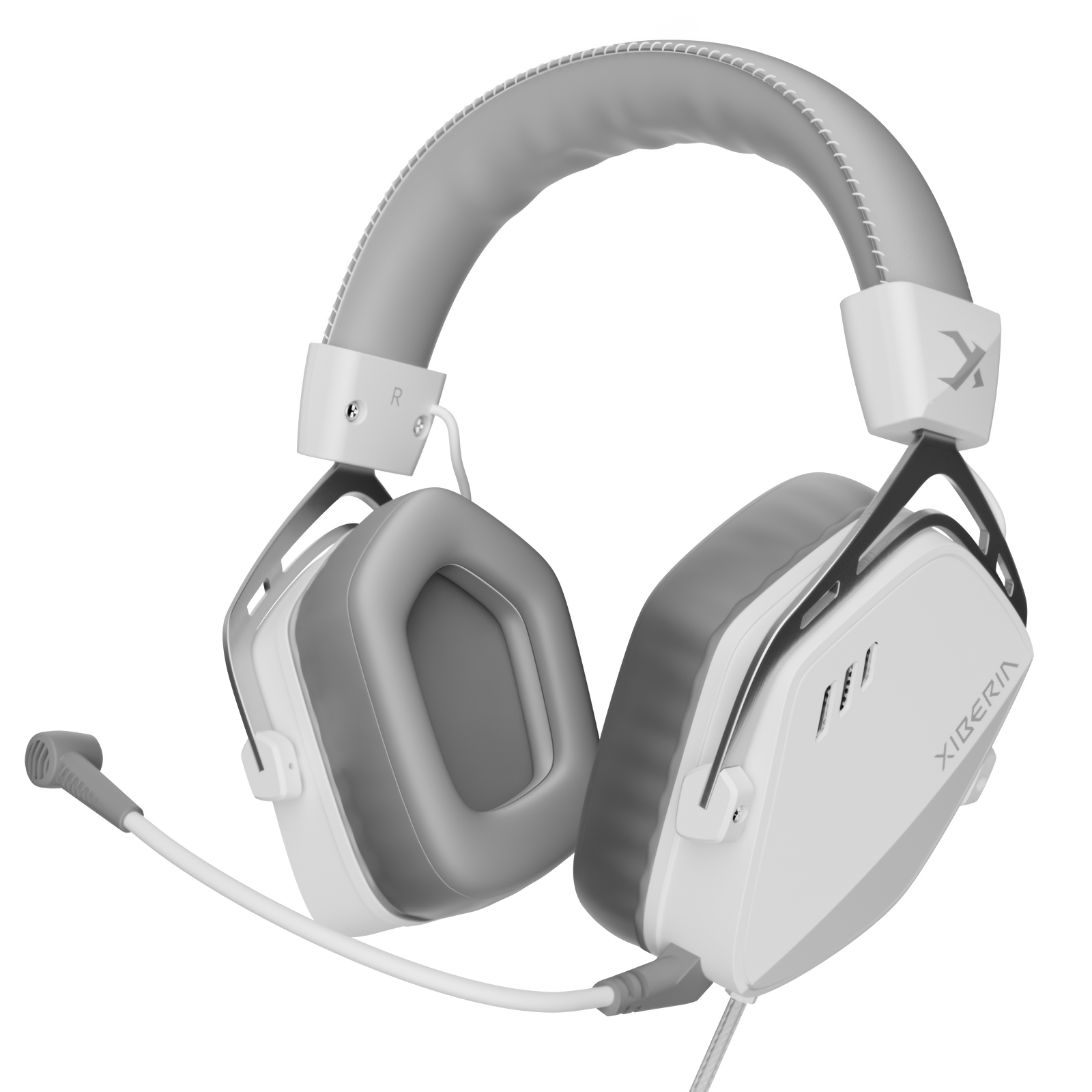 Проводные полноразмерные игровые наушники с микрофоном XIBERIA K03, USB Type-A, белый, серый