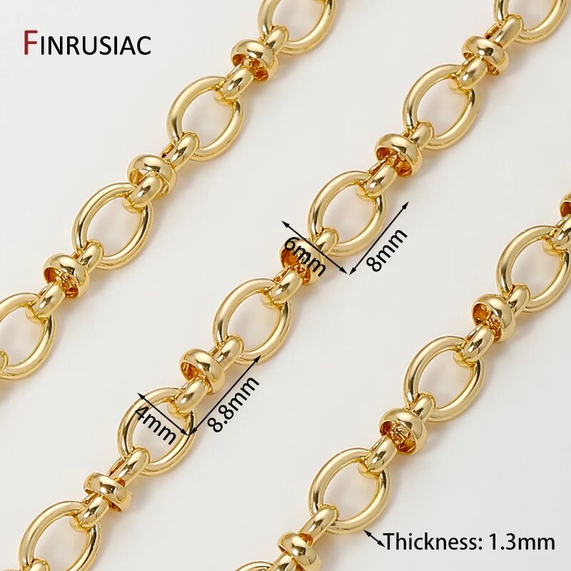 Кубинская цепочка FINRUSIAC золотистого цвета, 0.5 метра