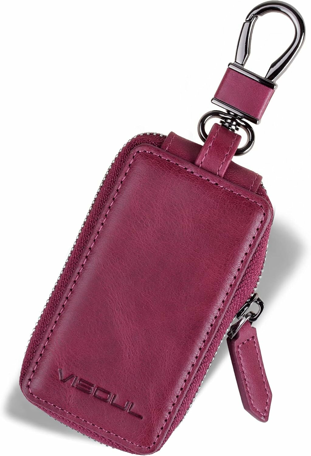 Кожаный держатель для брелока от автомобиля для мужчин и женщин, защитная крышка для брелка на молнии с металлическим кр