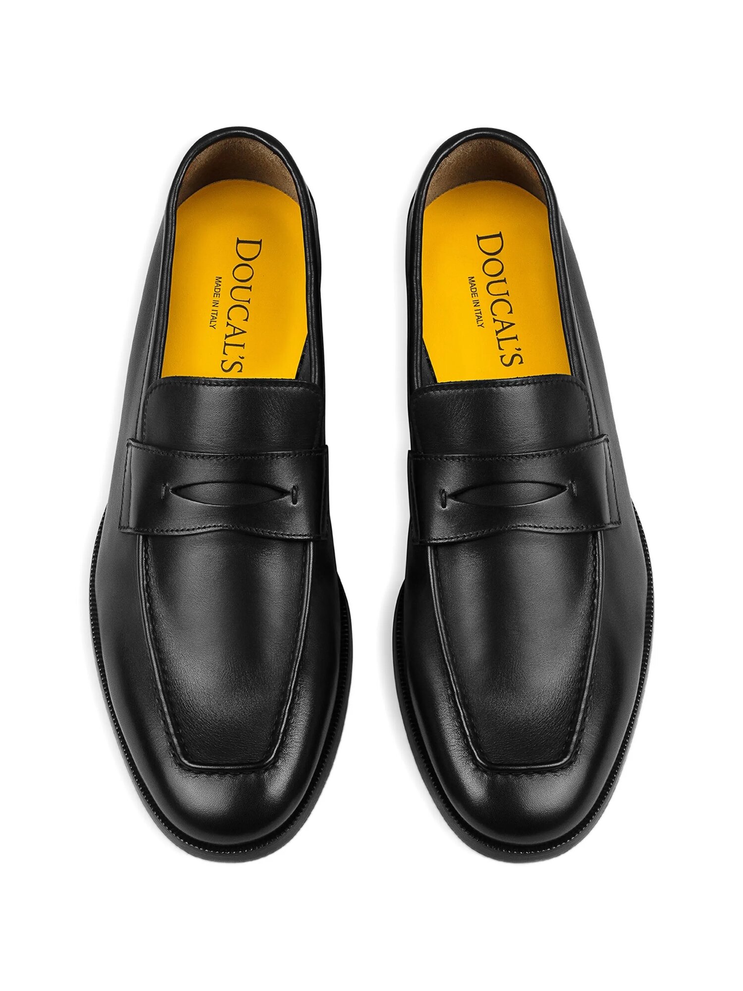 Лоферы Doucal's Leather loafers, размер 41, black/black — фото 1