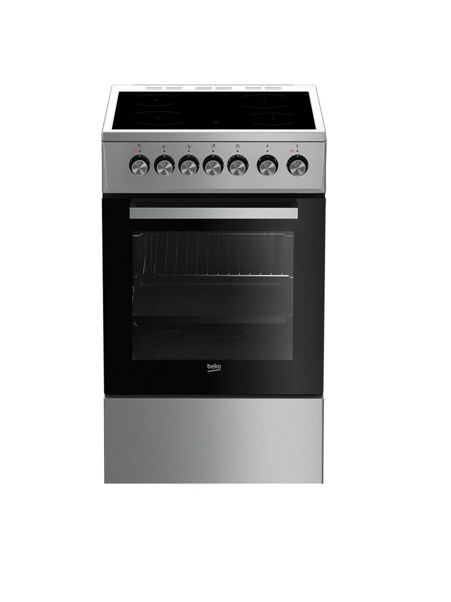 Плита Beko FSS 57100 GX, электрическая, 4 конфорки, 7700 Вт, серый