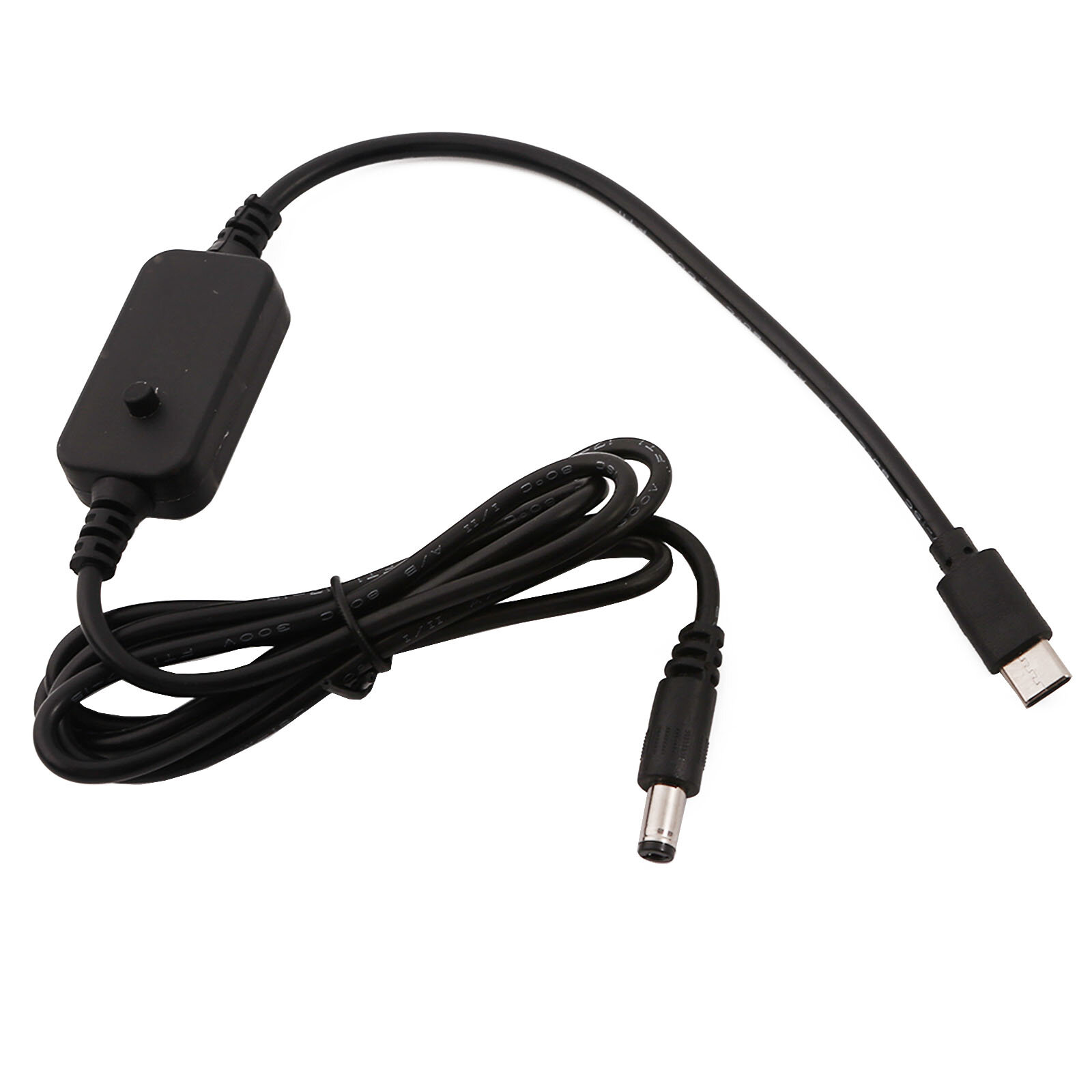 Кабель USB C к 5.5x2.1mm 5V 9V 12V 20V 3A с LED вольтметром