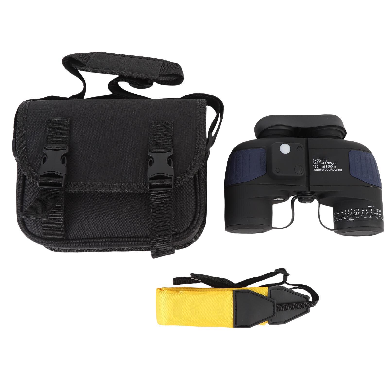 Морские бинокли 7x50mm, водонепроницаемые, с компасом и дальномером, синий/черный