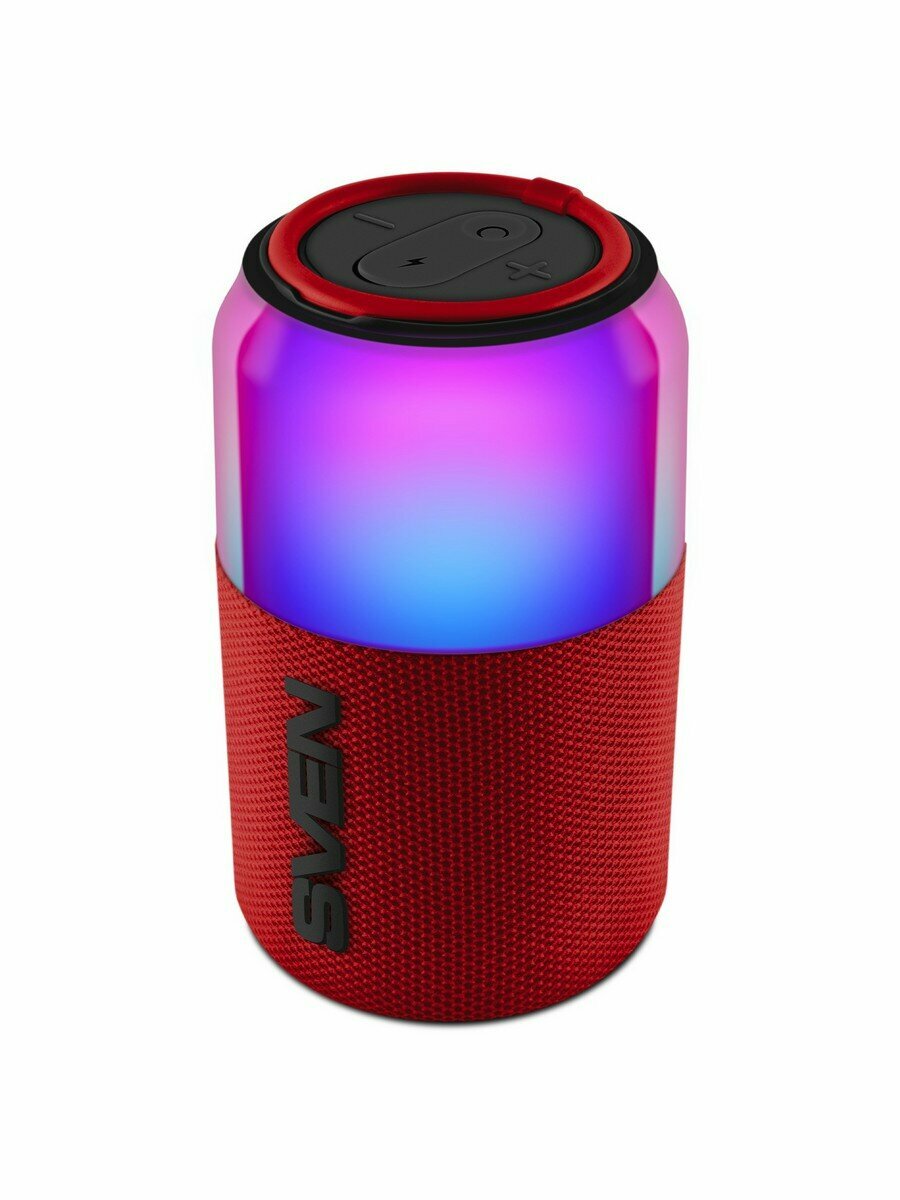 Колонка портативная SVEN PS-130 red (10 Вт, USB, Bluetooth, питание от USB/аккумулятора) (SV-022983)