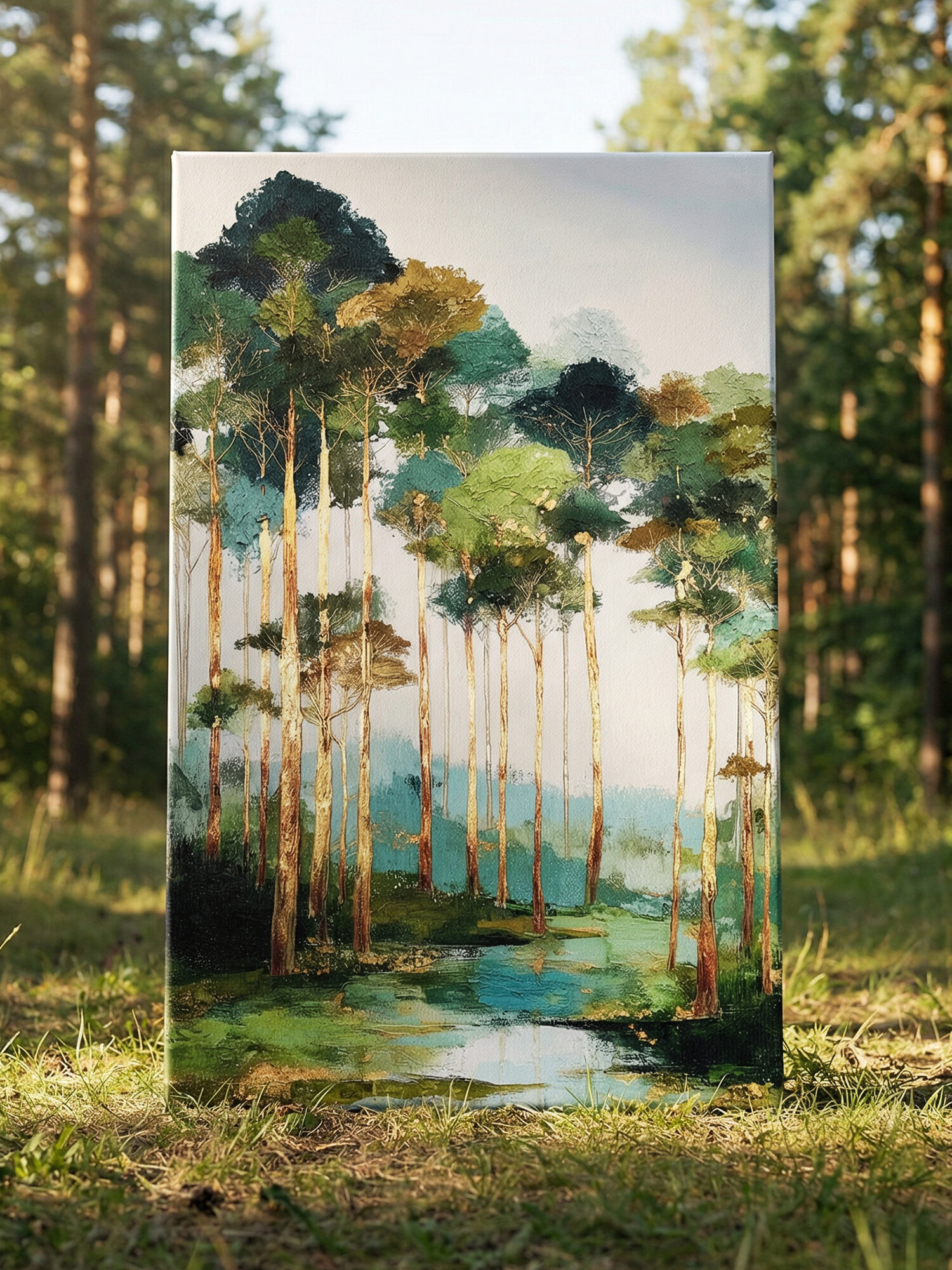 Большая картина Postermarket "Лес" на холсте с подрамником 60х90 см