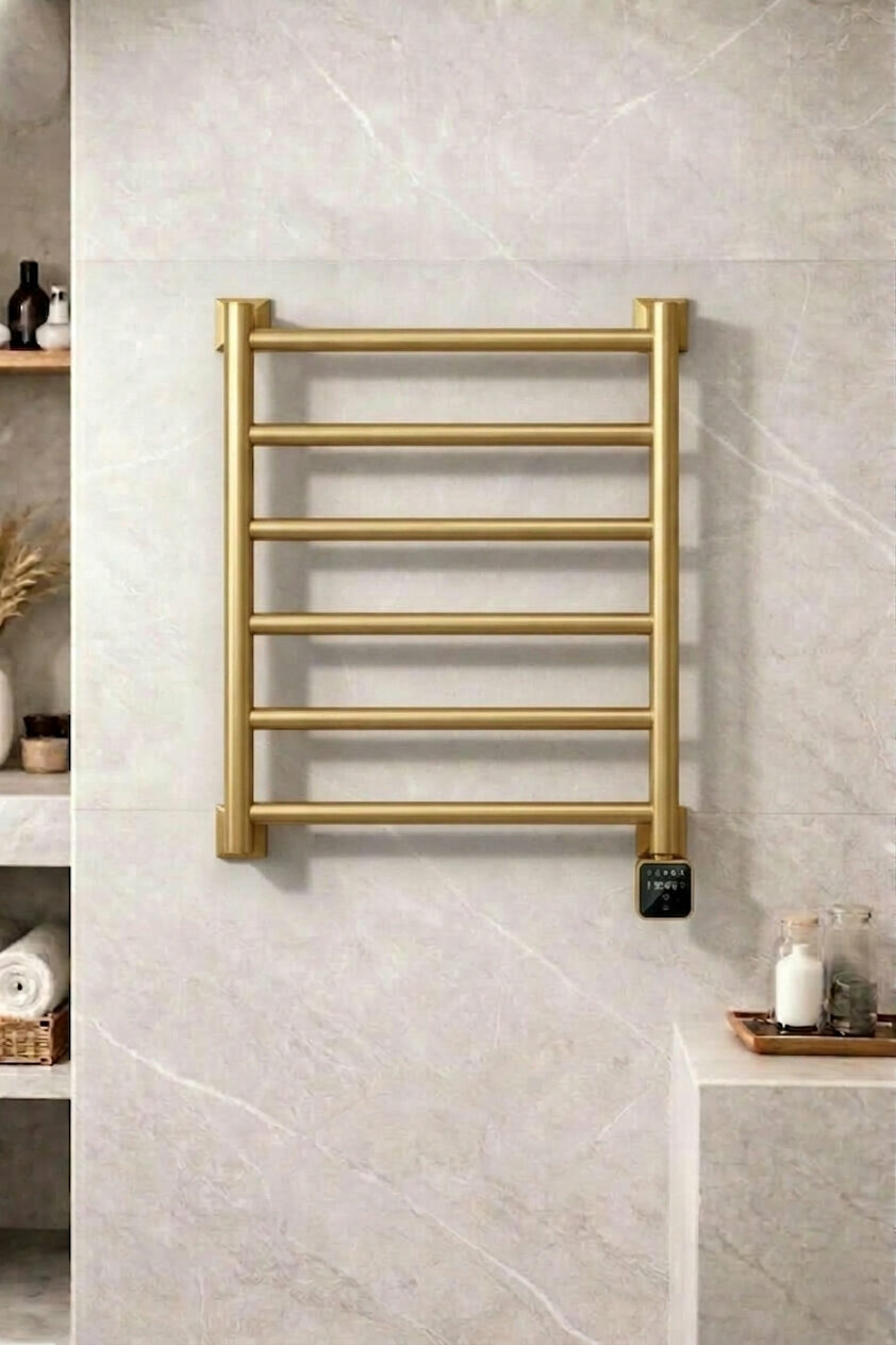 SATURN Электрический полотенцесушитель 60x50 см Золото матовое