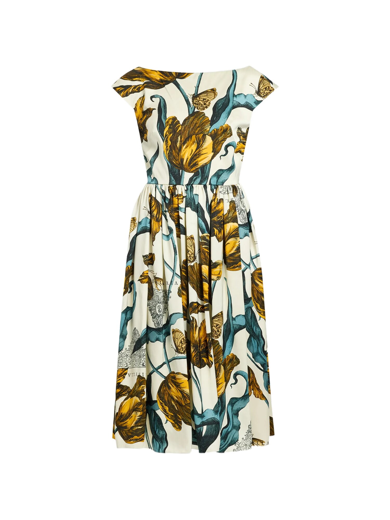 Платье Boat-neck floral midi dress