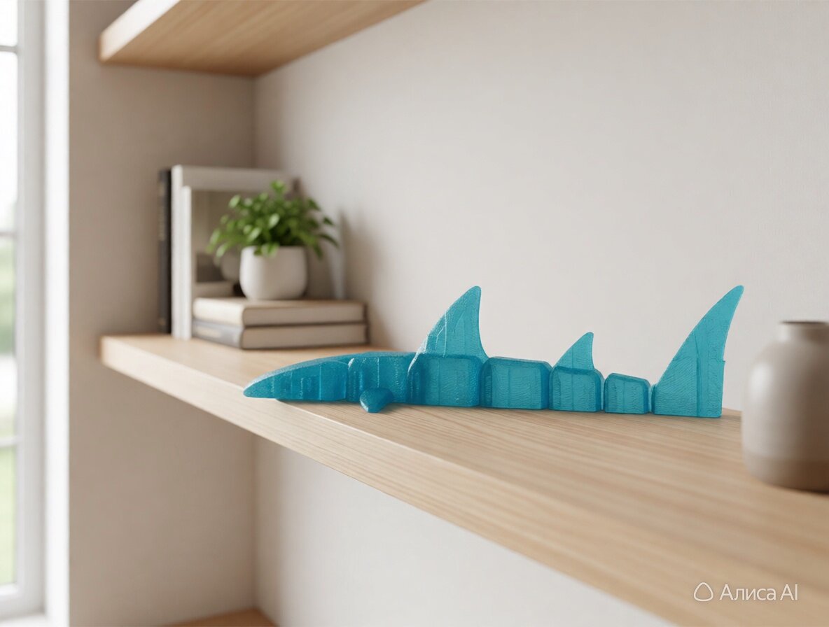 Фигурка Акула подвижная 3D, сувенир антистресс, декоративная модель, подарок, авторский дизайн